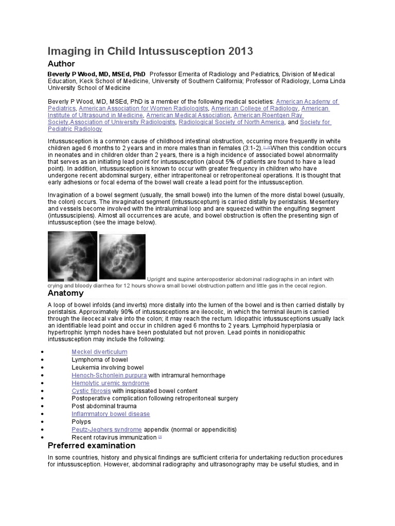 Imaging in Child Intussusception 2013: Author | PDF | Gastrointestinal ...