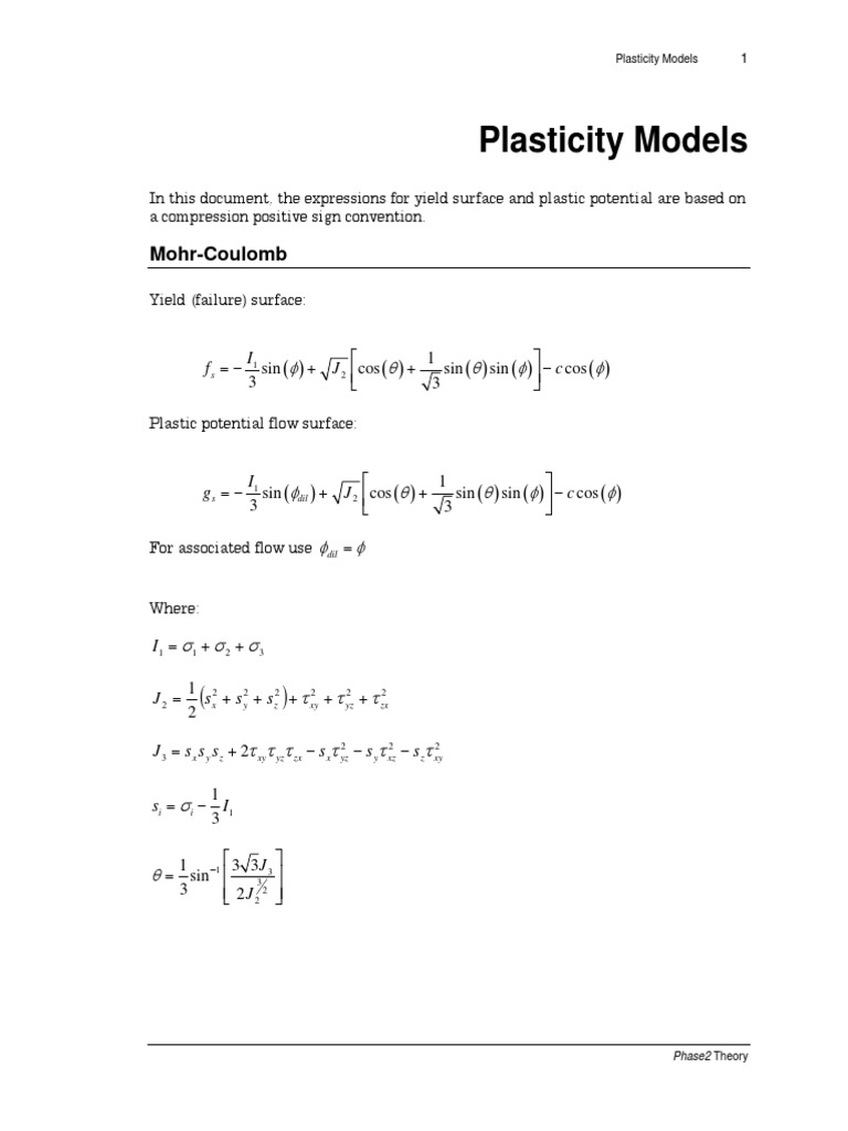 Plasticity Models | PDF | Plasticity (Physics) | Equations