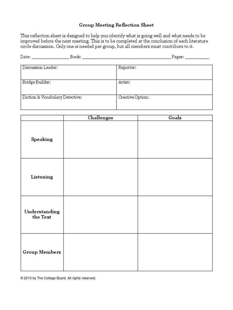 Weekly Group Meetings Sheets | PDF | Vocabulary | Semiotics