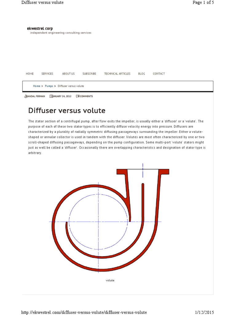 Diffuser Versus Volute Casing - Pumps | PDF | Pump | Turbomachinery