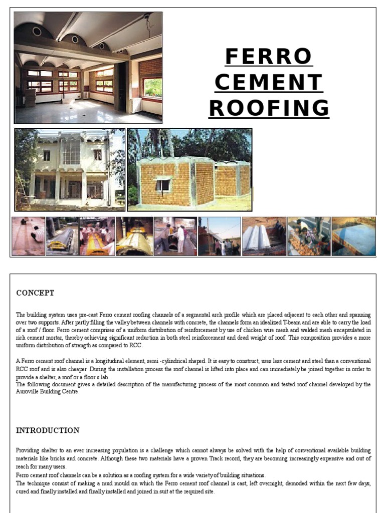 Ferro Cement Roof | PDF | Masonry | Precast Concrete