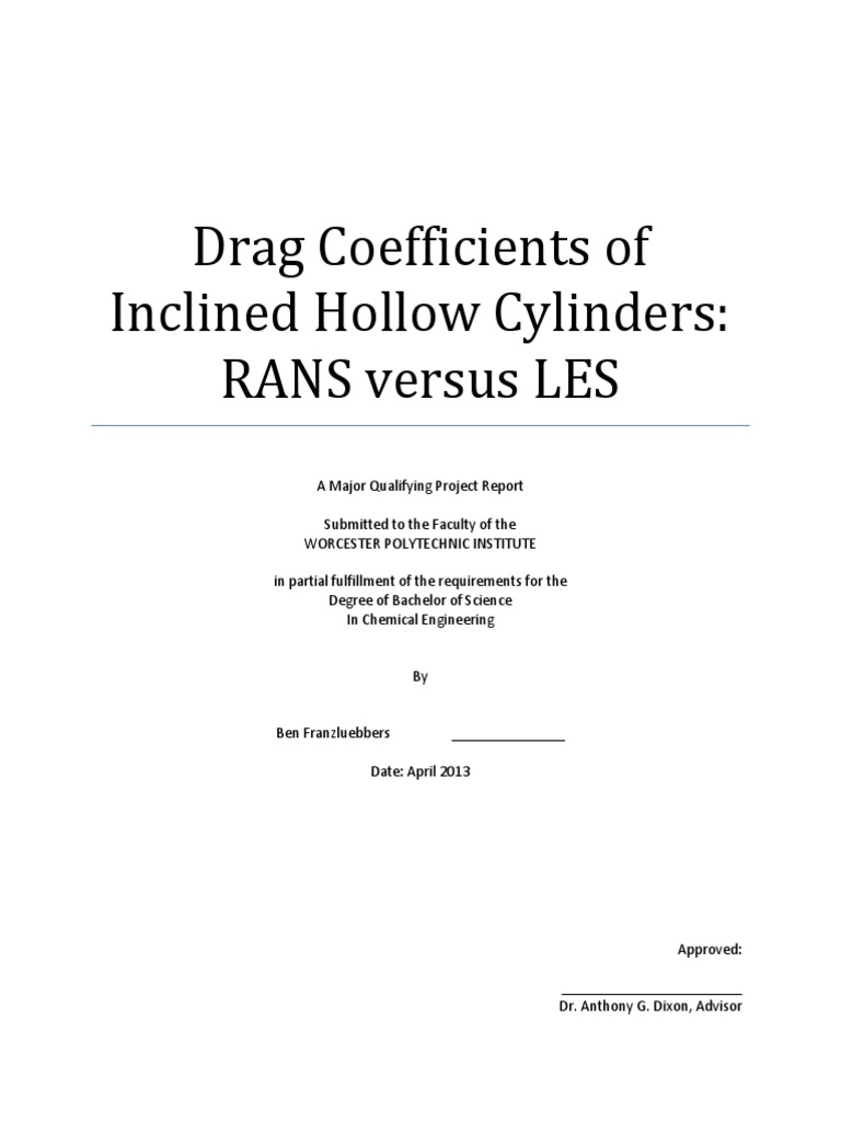 RANS Vs LES | PDF | Reynolds Number | Computational Fluid Dynamics