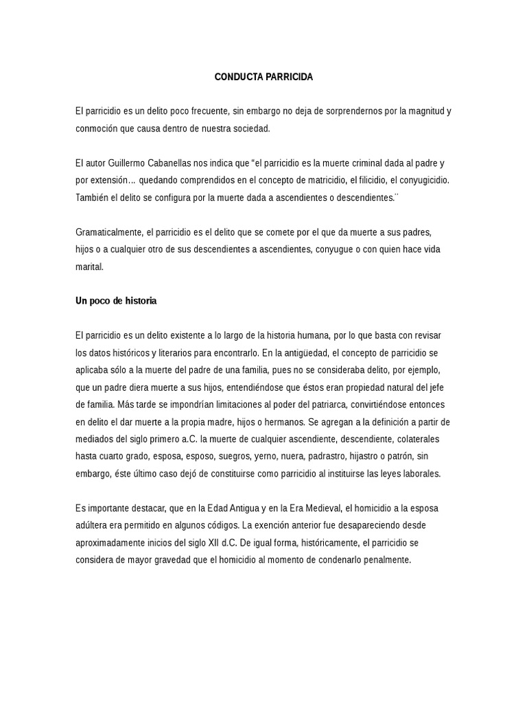 Conducta Parricida, Mente de Un Parricida | PDF | Esquizofrenia | Psicosis