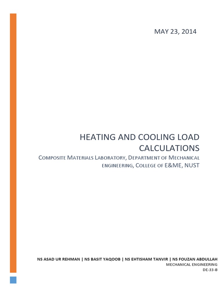 Heating and Cooling Load Calculations | PDF | Air Conditioning | Hvac