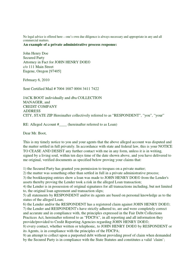 Private Administrative Process Notice | PDF | Social Institutions ...