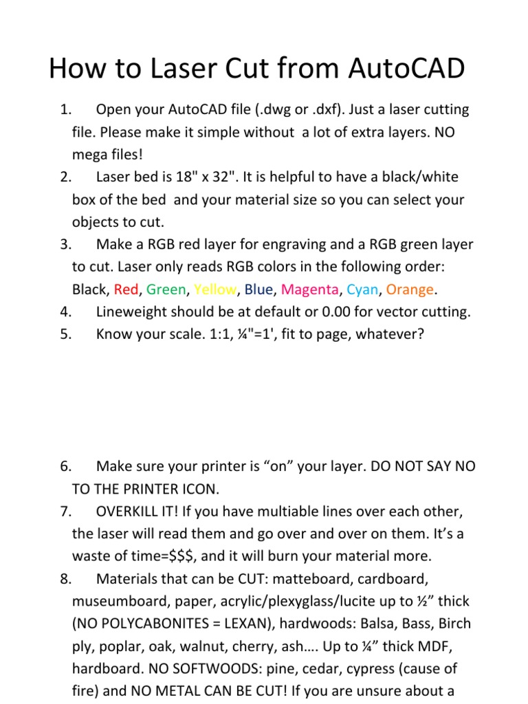 AutoCAD Laser Cutting Guide | PDF | Graphic Design | Science