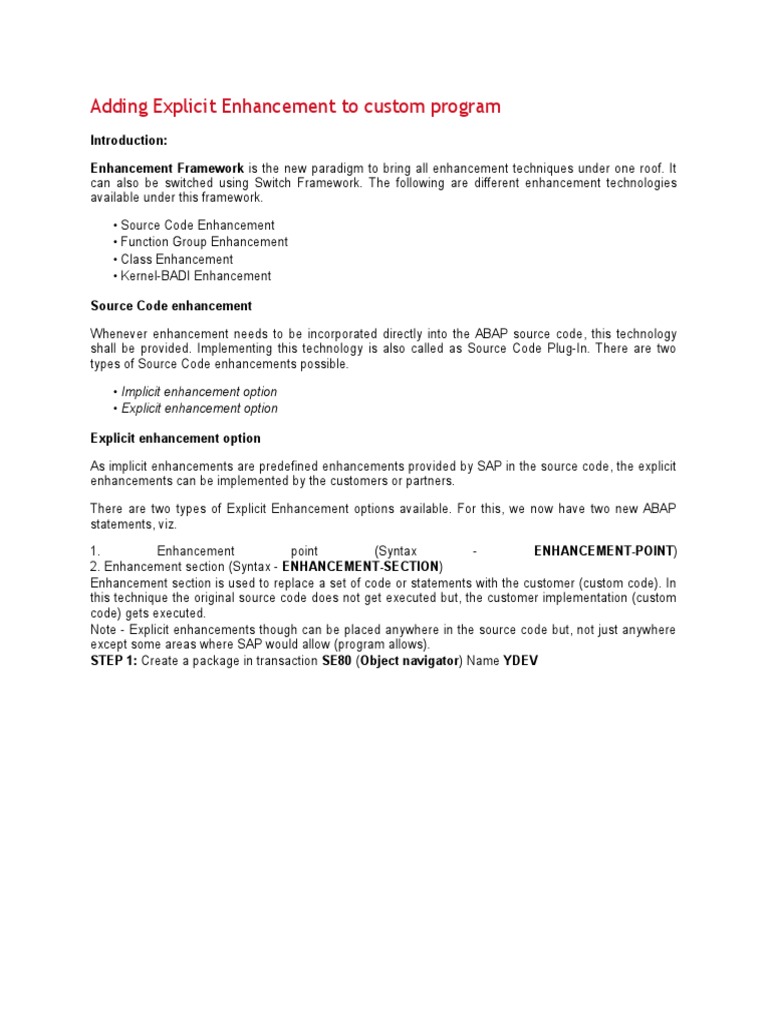 Adding Explicit Enhancement To Custom Program | PDF | Inheritance (Object Oriented Programming ...