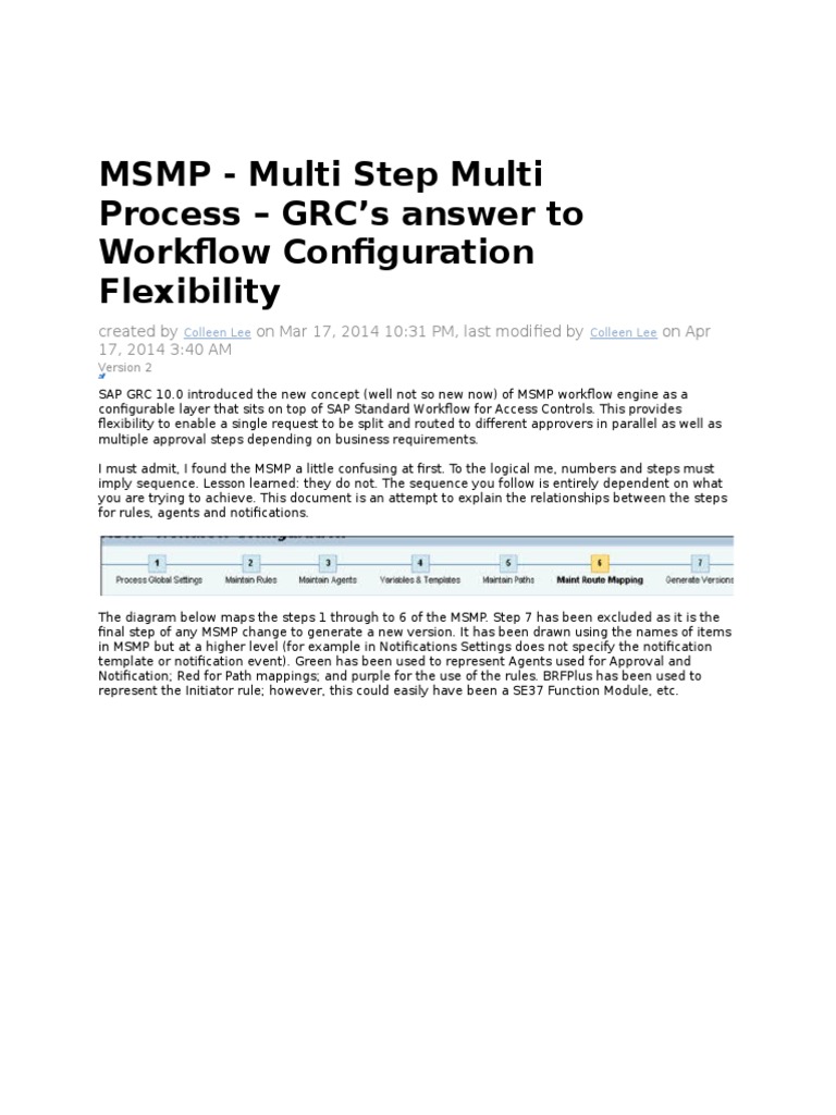MSMP Config | PDF | Business Process | Workflow