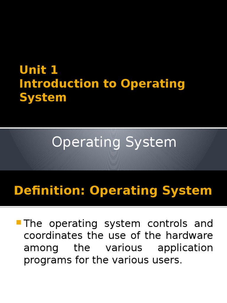 Unit 1 Introduction To Operating System Pdf Process Computing Thread Computing