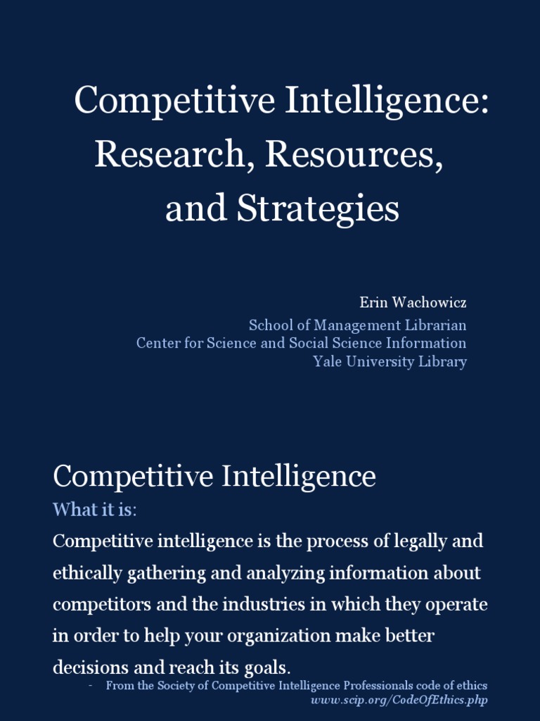 CI Strategy & Resources For Yale Law Library | PDF | Finance & Money ...