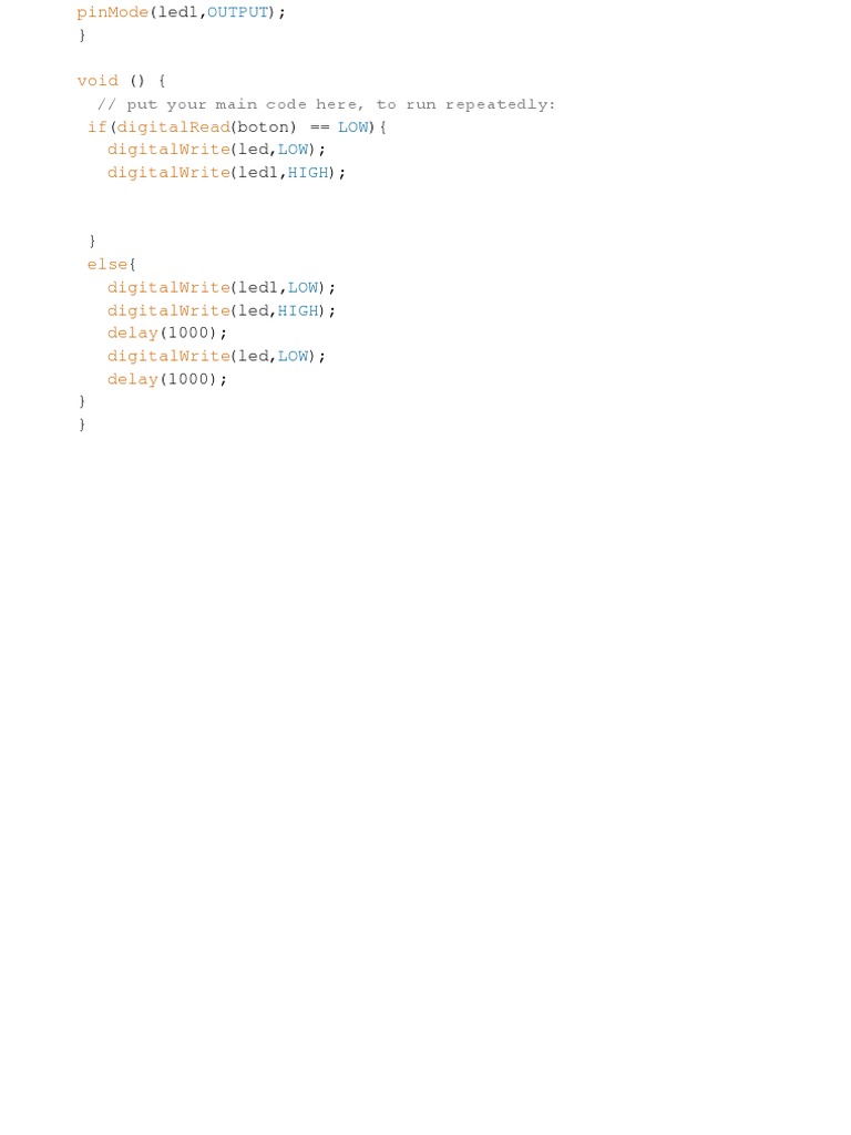 Arduino LED Control Code | PDF