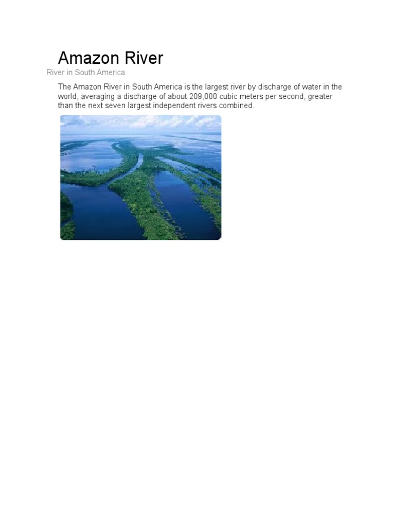 Amazon River: World's Largest Flow | PDF