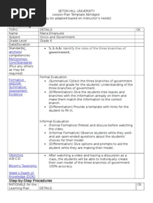 Branches Of Government Tree Template