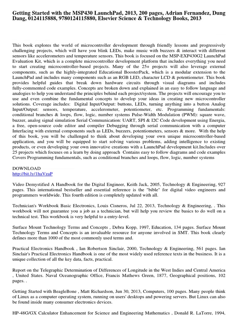 Getting Started With The MSP430 LaunchPad | PDF | Microcontroller ...