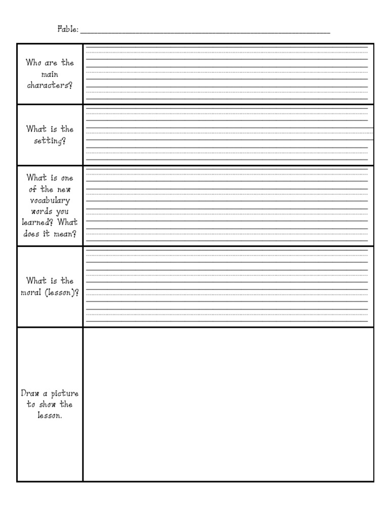 Fable Graphic Organizer | PDF