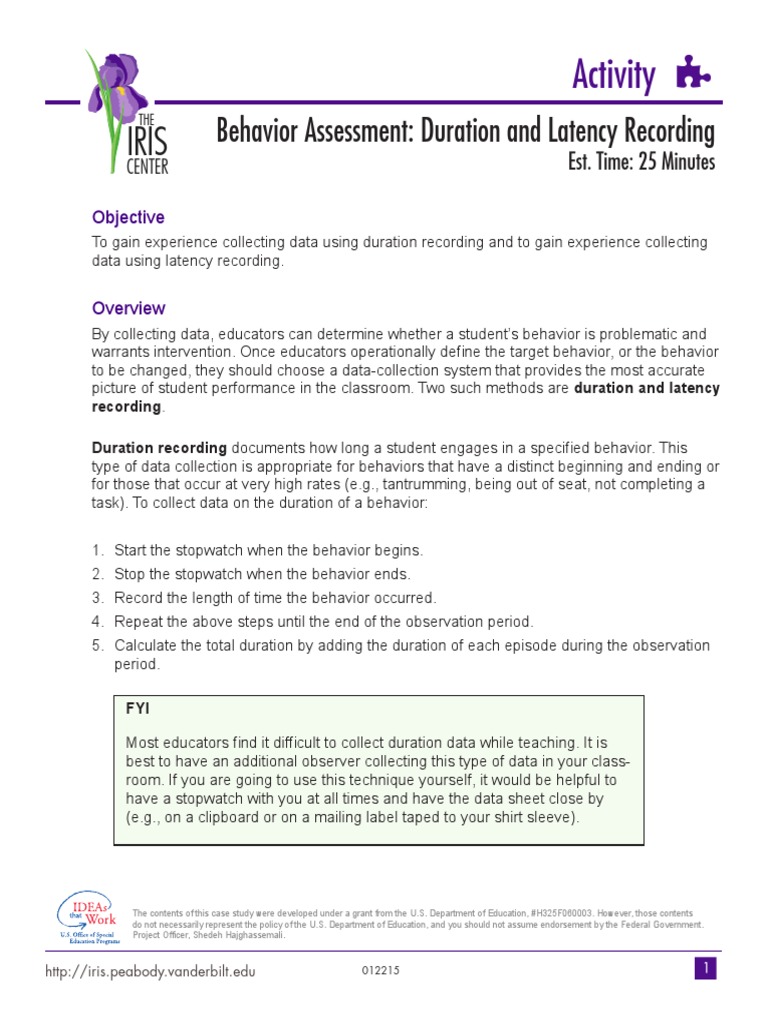 Duration and Latency Data Collection Guide | PDF | Latency (Engineering ...