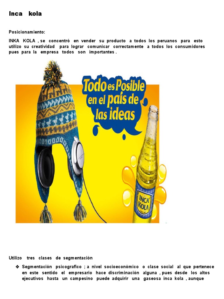 Inca Kola | PDF | Perú | Refresco