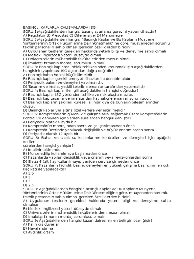 Isg Super Soru Bankası | PDF
