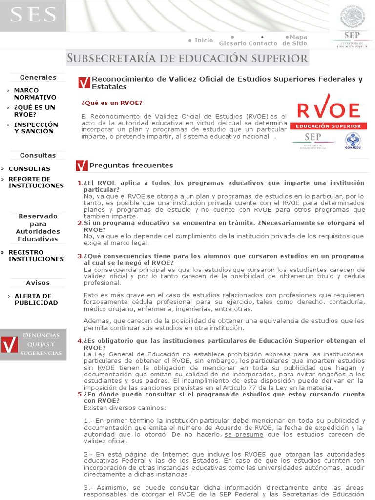 Que Es Un Rvoe | PDF | Gobierno | Educación avanzada