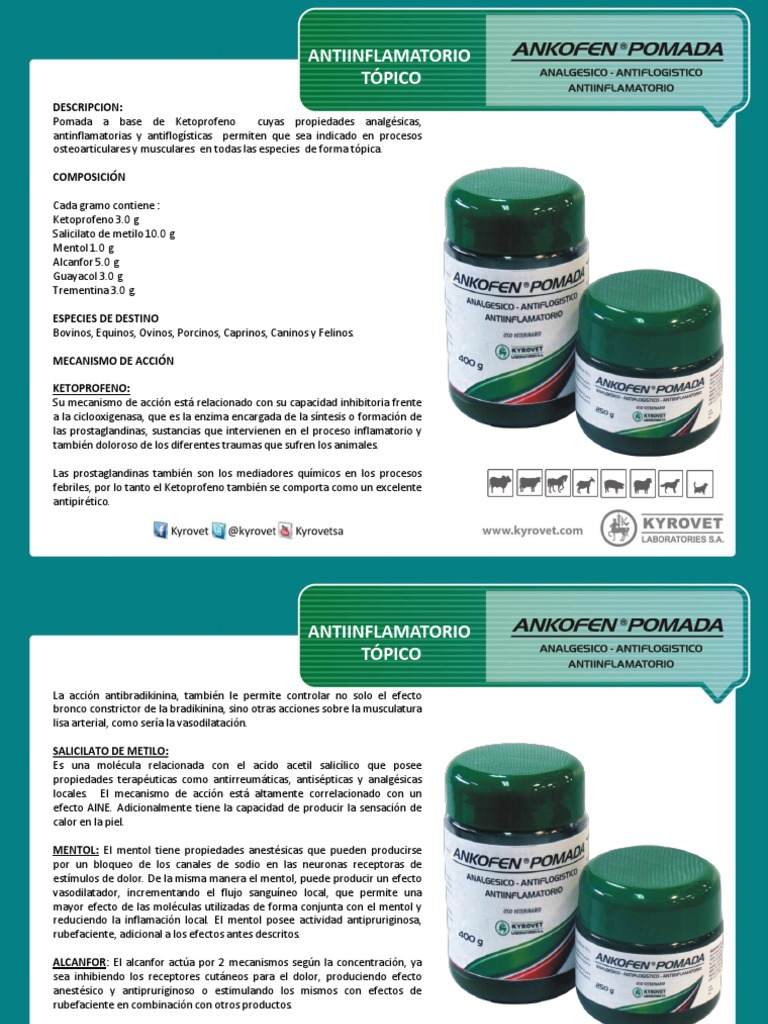 Pomada Ankofen: Usos y Composición | PDF | Antiinflamatorio | Drogas