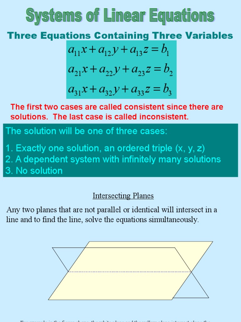 Intersection of Planes | PDF | Plane (Geometry) | Variable (Mathematics)
