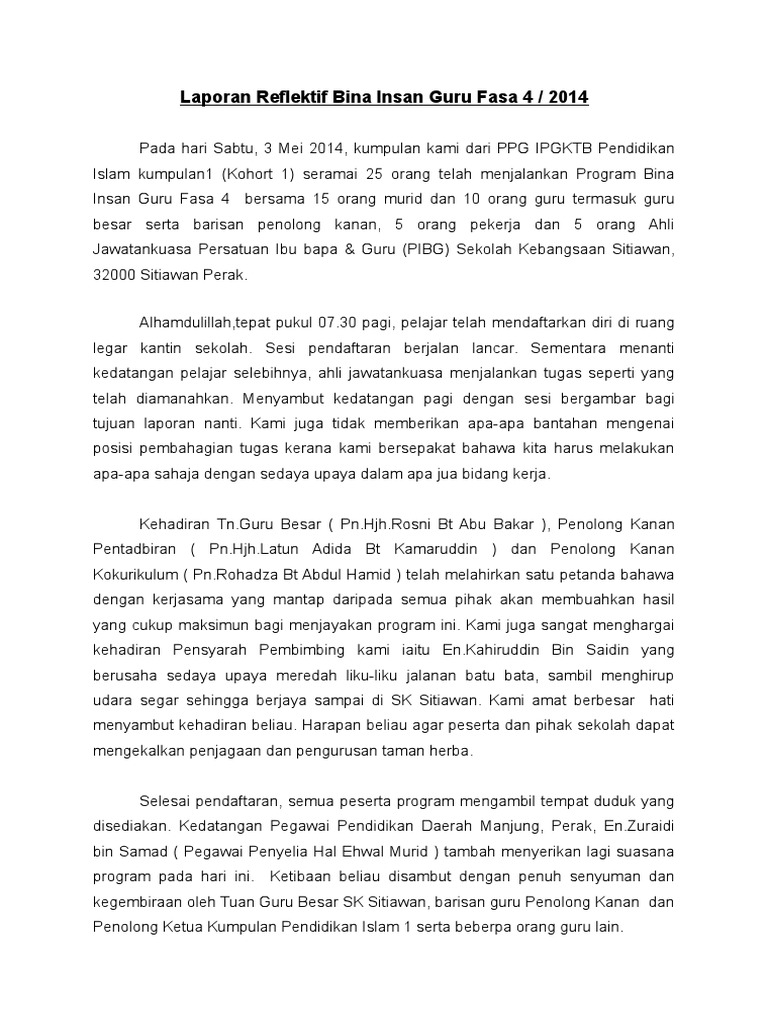 Laporan Reflektif | PDF