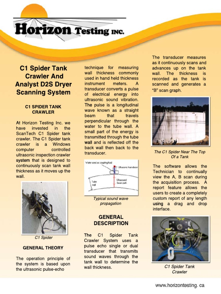 Horizon Testing Inc. - C1 Spider Tank Crawler and Analyst D2S Dryer ...