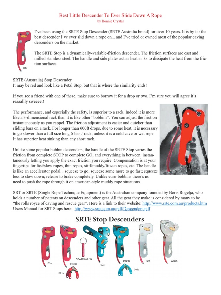 The Superior Features and Performance of the SRTE Stop Descender: A ...