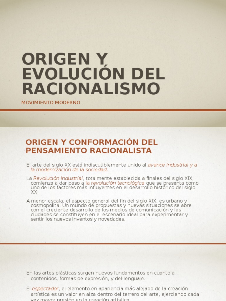 Origen y Evolución Del Racionalismo | PDF | Artes (general) | Science