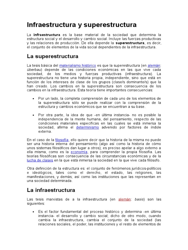 Infraestructura y Superestructura | PDF | Teorías sociológicas | Movimientos filosóficos