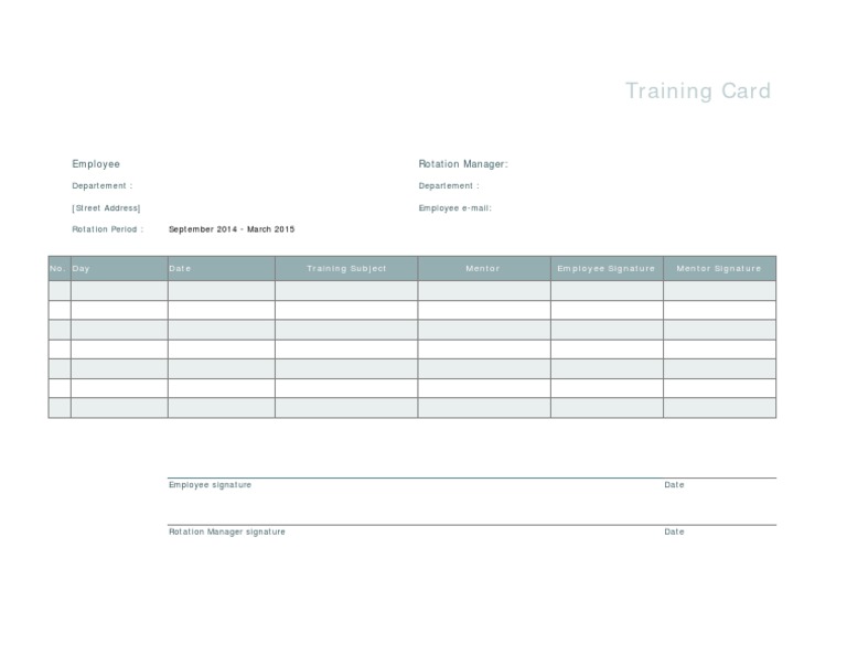 Training Card: Employee Rotation Manager | PDF | Business