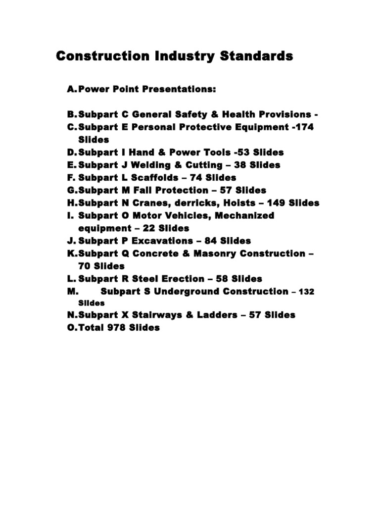 Construction Industry Standards-English | PDF