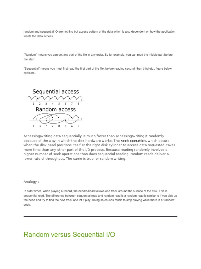 Sequential and Random Access | PDF | Hard Disk Drive | Disk Storage