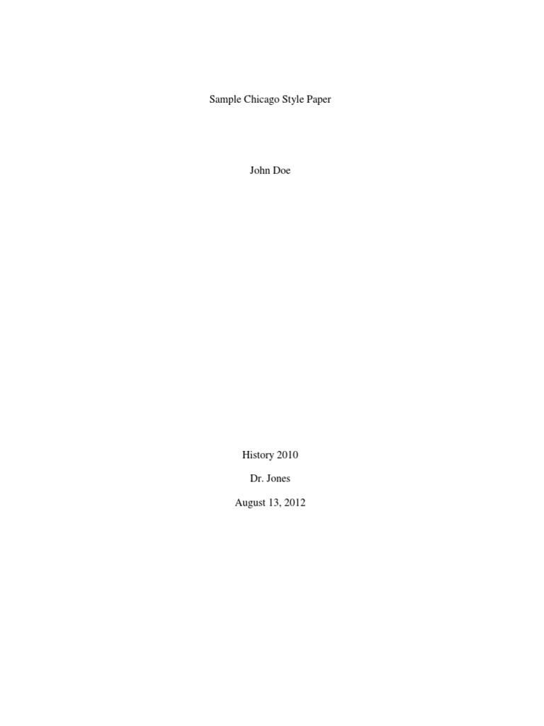Chicago Style Paper Example | PDF | Citation | Academic Publishing
