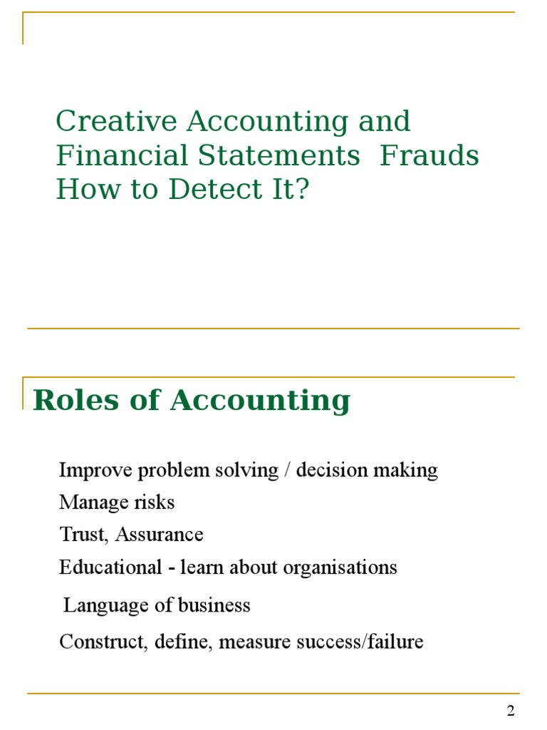 Detect Creative Accounting and Financial Fraud | PDF | Expense | Revenue