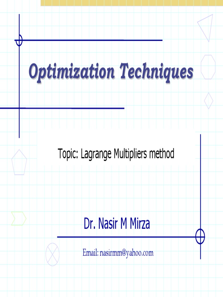 Lec 24 Lagrange Multiplier | Download Free PDF | Mathematics Of Computing | Mathematical ...