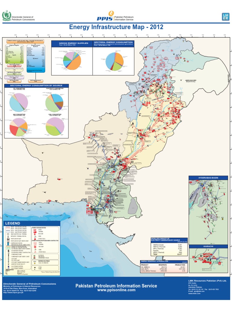 Pakistan Energy Infrastructure Map | PDF | Electricity Generation ...