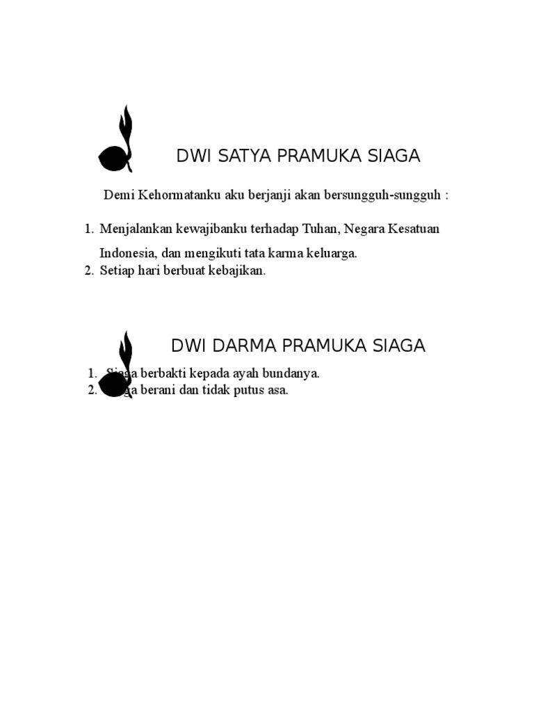 Dwi Satya Pramuka Siaga | PDF