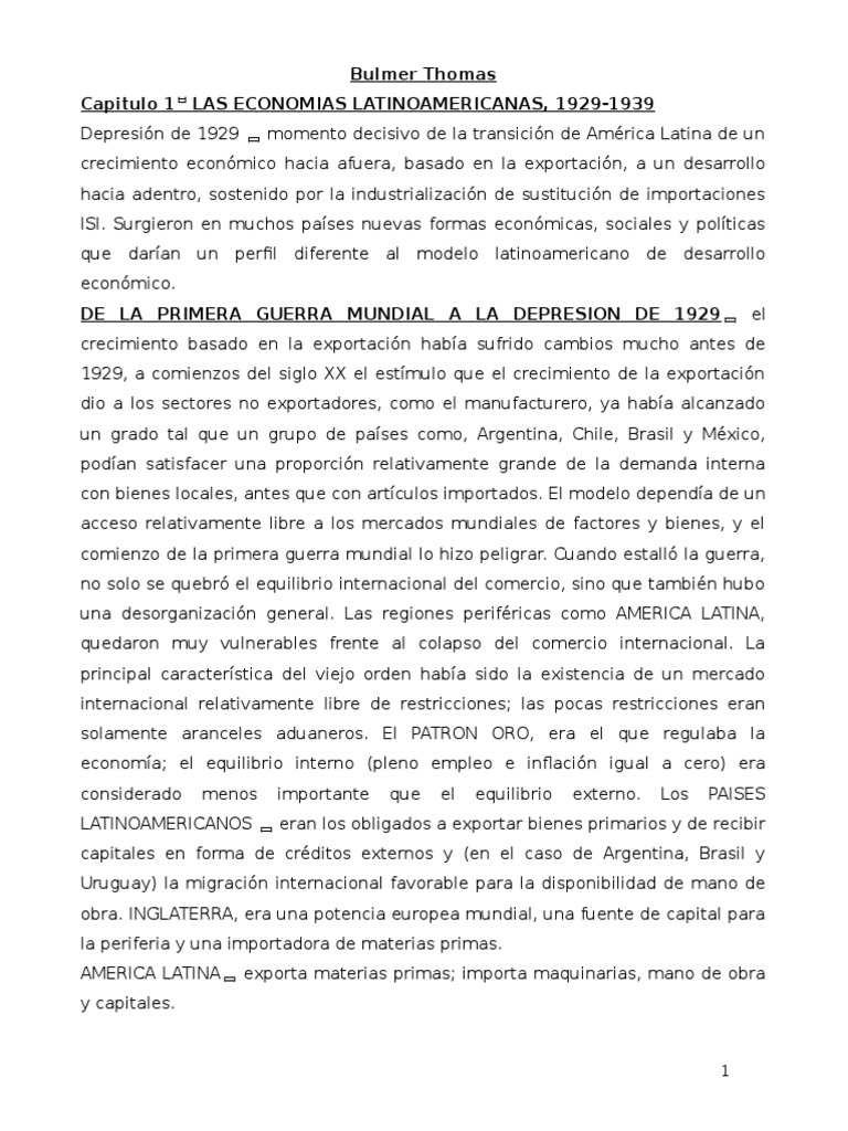 Bulmer Thomas | PDF | Estándar dorado | America latina