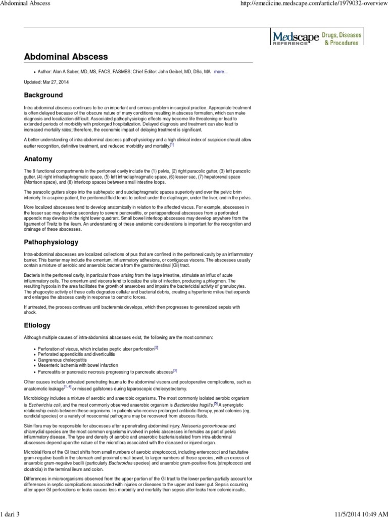 Abdominal Abscess | Sepsis | Doctor Of Medicine
