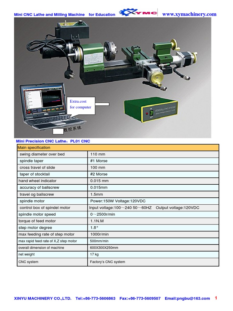 10 Mini CNC Lathe and Milling Machine For Education PDF | PDF ...