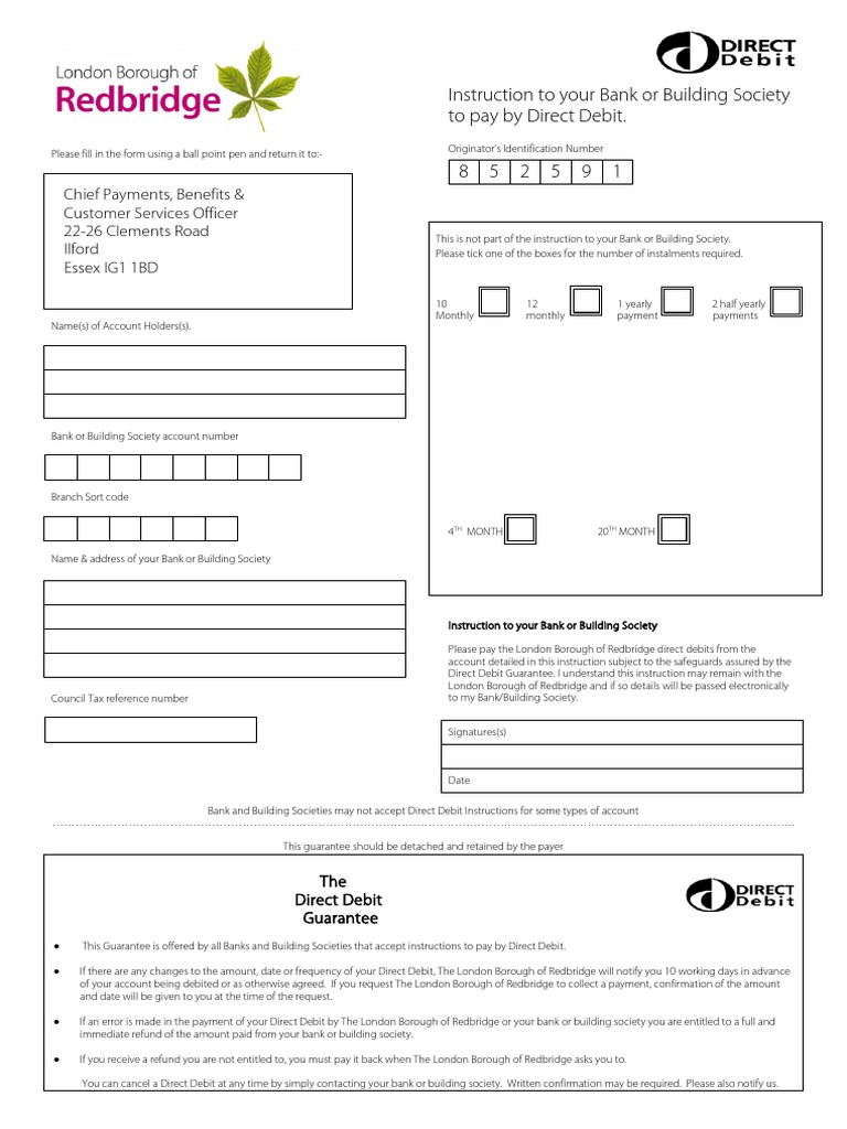 Direct Debit Setup Form | PDF
