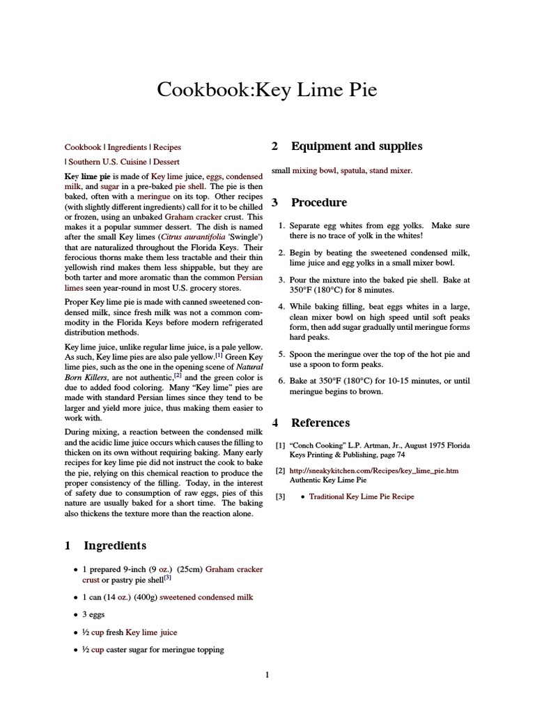 Cookbook-Key Lime Pie | PDF | Meringue | Western Cuisine