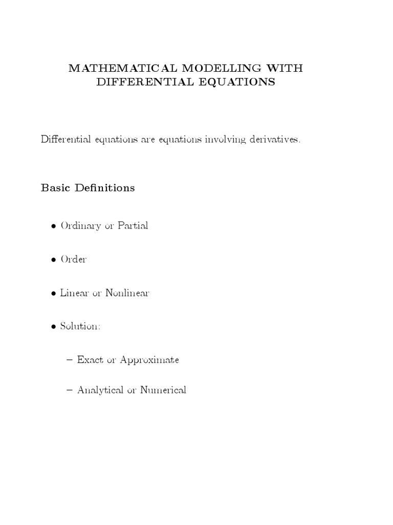 Ode | Download Free PDF | Ordinary Differential Equation | Partial ...