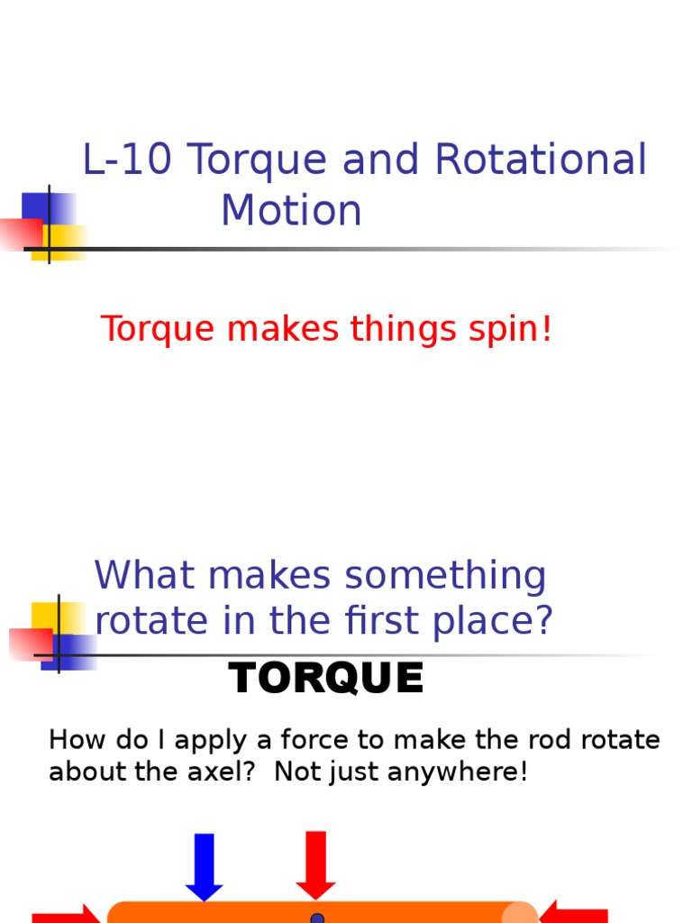 Torque and Rotational Motion | PDF | Rotation Around A Fixed Axis ...