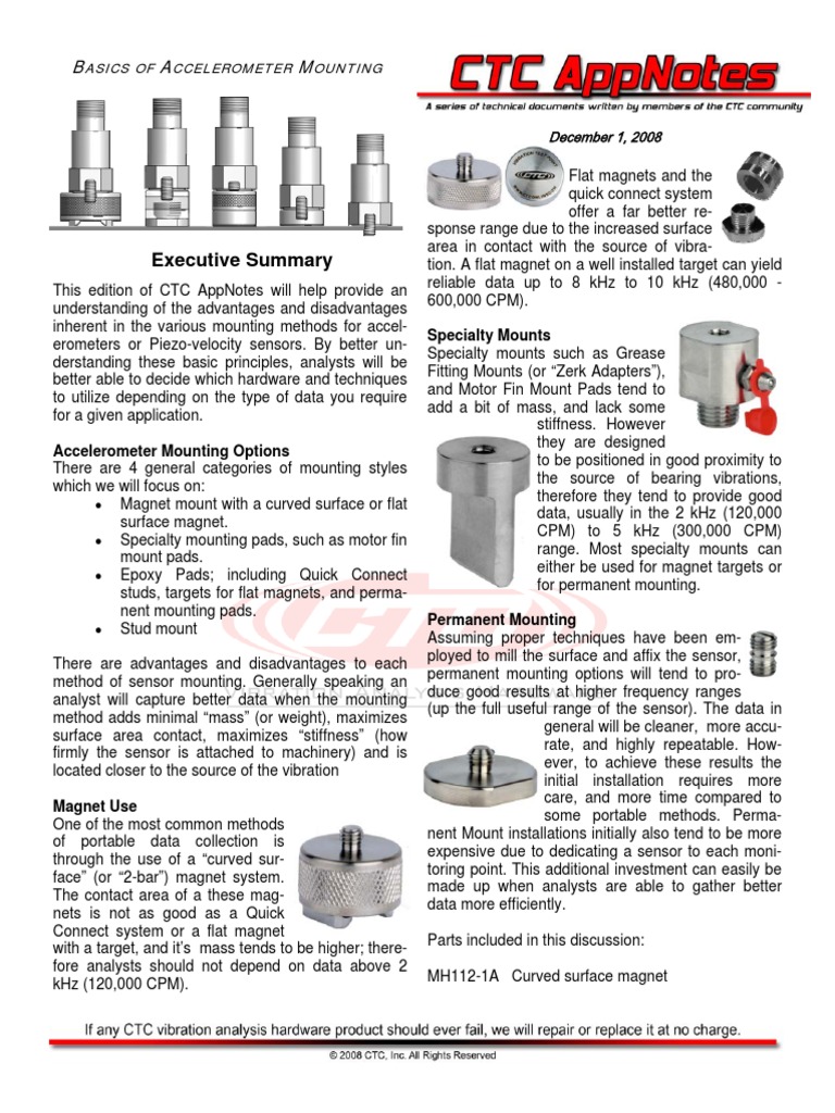 Accelerometer Mounting Guide | PDF | Accelerometer | Manufactured Goods