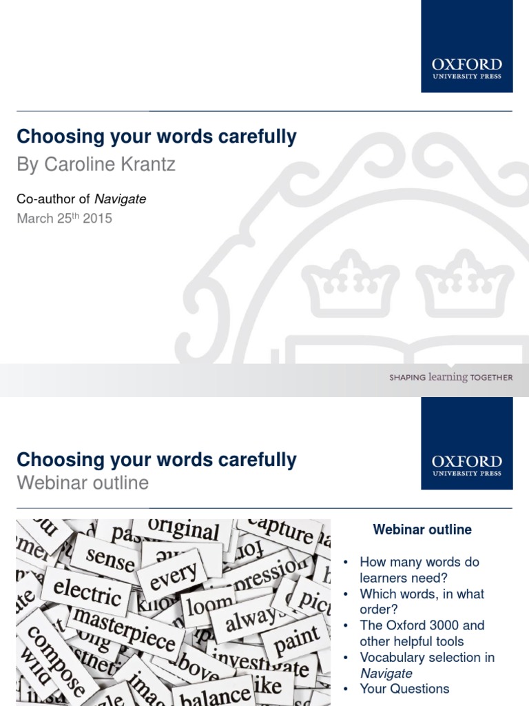 Choosing Your Words Carefully: by Caroline Krantz | PDF | Vocabulary ...