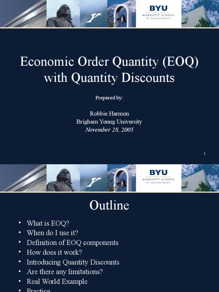 EOQ With Quantity Discounts | PDF | Inventory | Production And ...