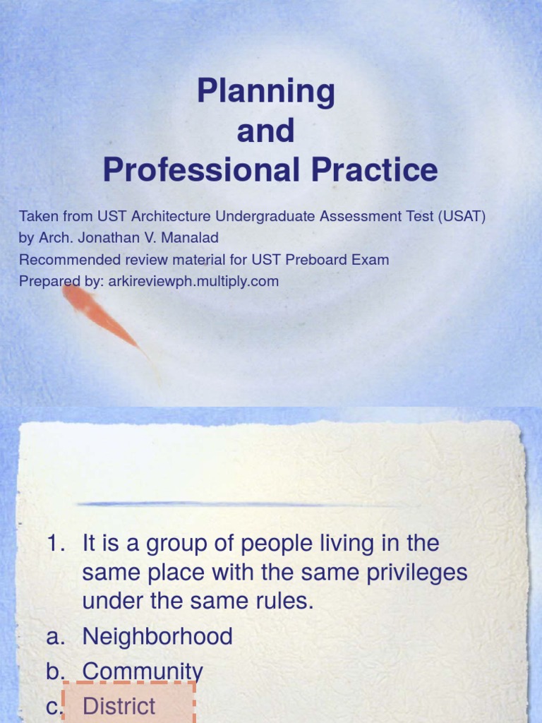 Architectural Reviewers - Profprac & Planning | PDF | Senses | Design