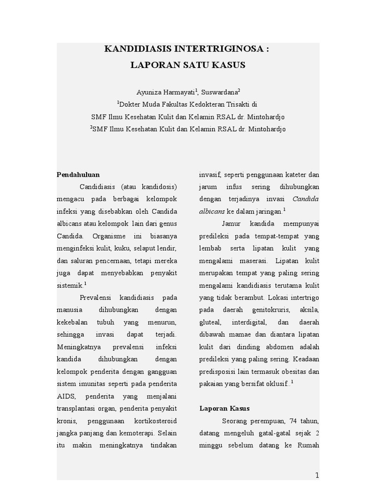 Kasus Kandidiasis Intertriginosa | PDF